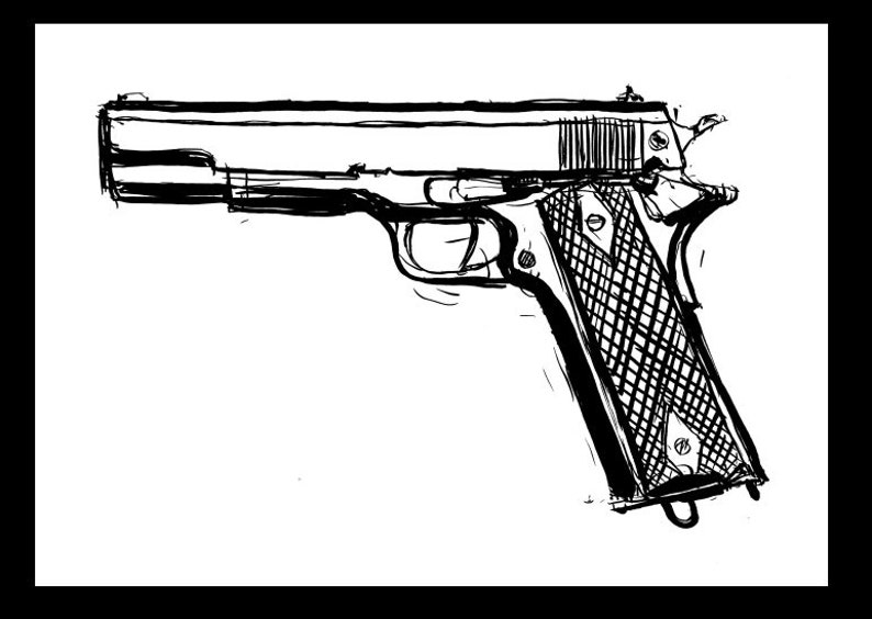 Handgun Art Print A4 Size - Etsy