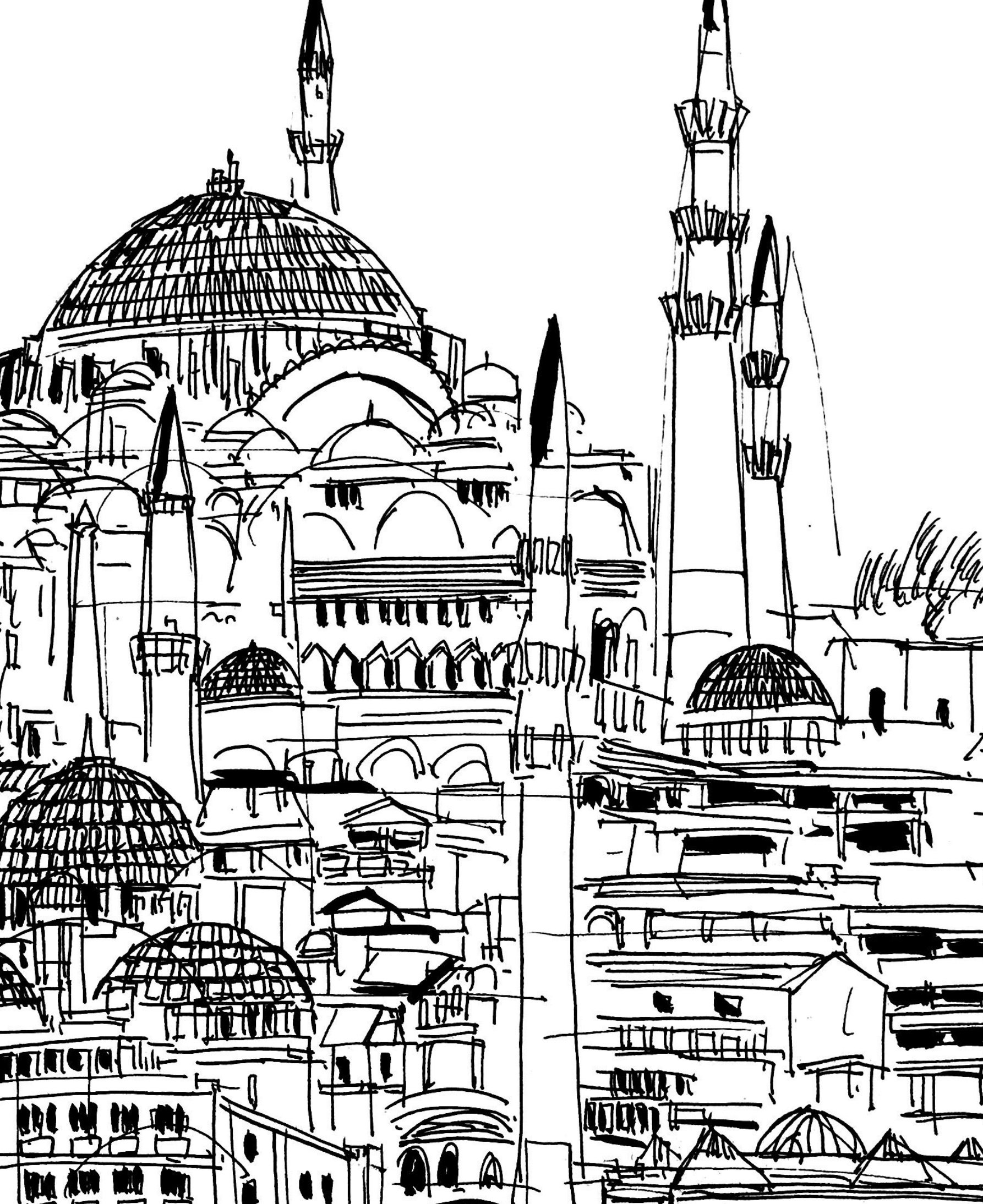 Istanbul, Turkey Drawing A4 Size Wall Art - Etsy