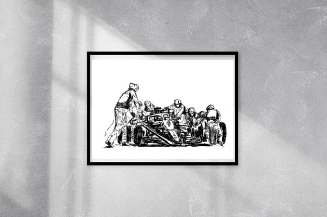 Formula 1 Pit Stop Illustration A4 Size Printable Wall Art - Etsy