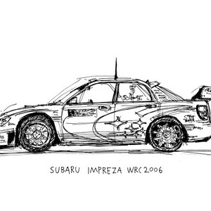 Subaru Impreza Wrc Drawing A4 Size Printable Wall Art - Etsy