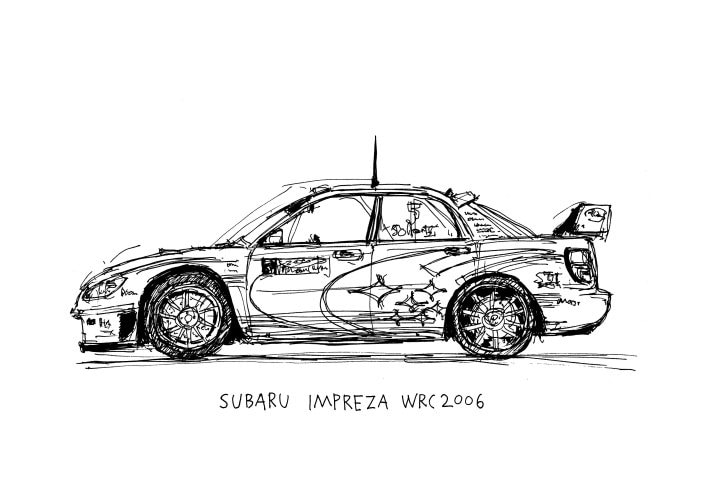 Subaru Impreza Wrc Drawing A4 Size Printable Wall Art - Etsy