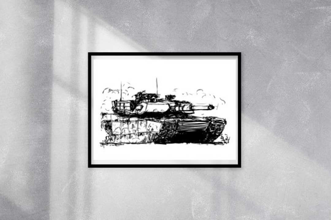 Abrams Tank Illustration A4 Size Printable Wall Art - Etsy