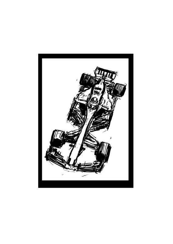 Formula 1 Illustration A4 Size Printable Wall Art | Etsy