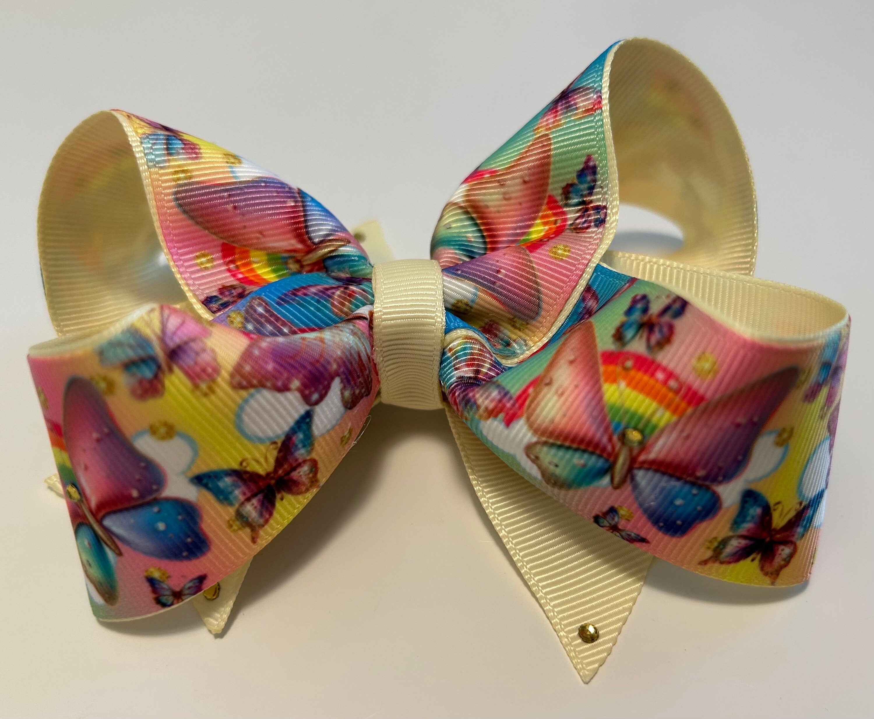 Doubled Faced, 5' Inch Bow for Girls. Cartoon Animal Insect Butterfly ...