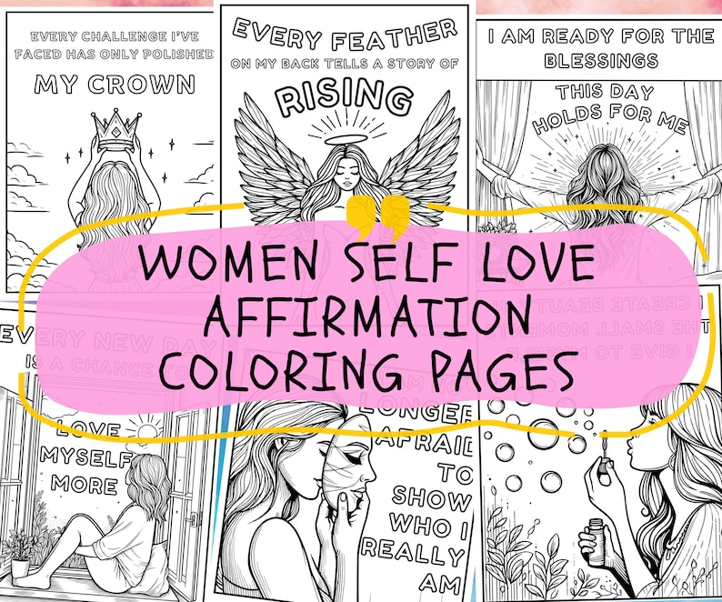 Self Love Coloring Pages for Women | Positive Affirmations | Printable ...