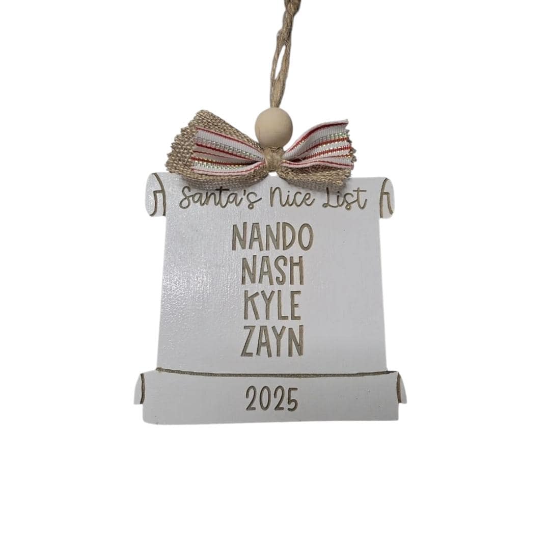Personalized Santa’s Nice or Naughty List Ornament , Custom Family or ...