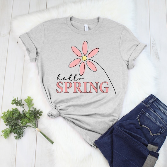 Hello Spring Shirt Hello Spring Spring Flower Shirt Freedom - Etsy