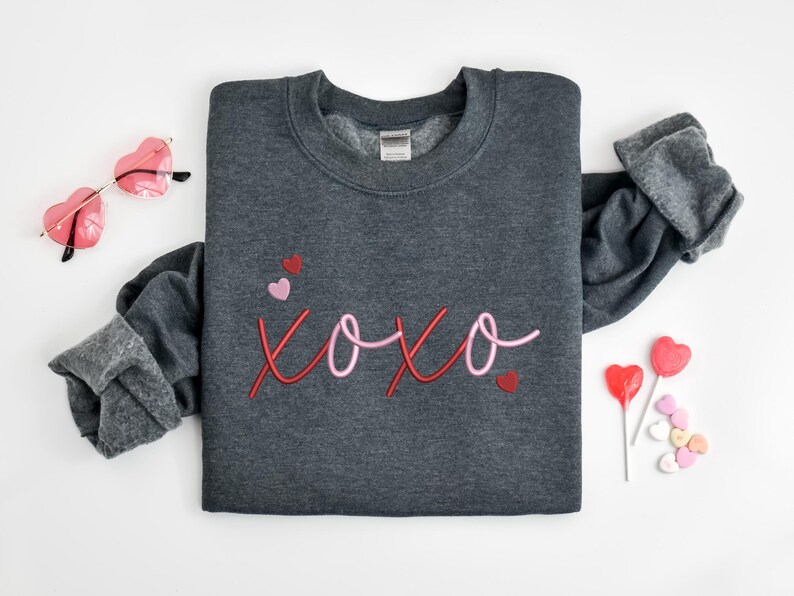 Embroidered XOXO Valentine's Day Shirt, Embroidered Valentine ...