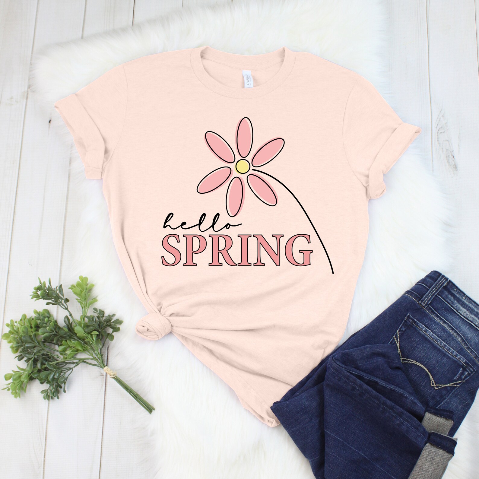 Hello Spring Shirt Hello Spring Spring Flower Shirt Freedom - Etsy