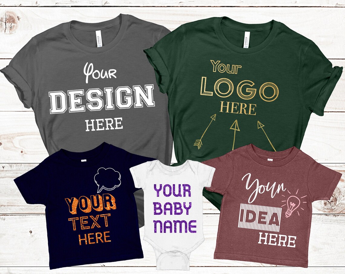 Personalized Shirt Add Your Own Text Custom Logo Shirts - Etsy