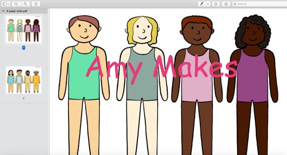 Eight Multiracial Paper Dolls | Etsy