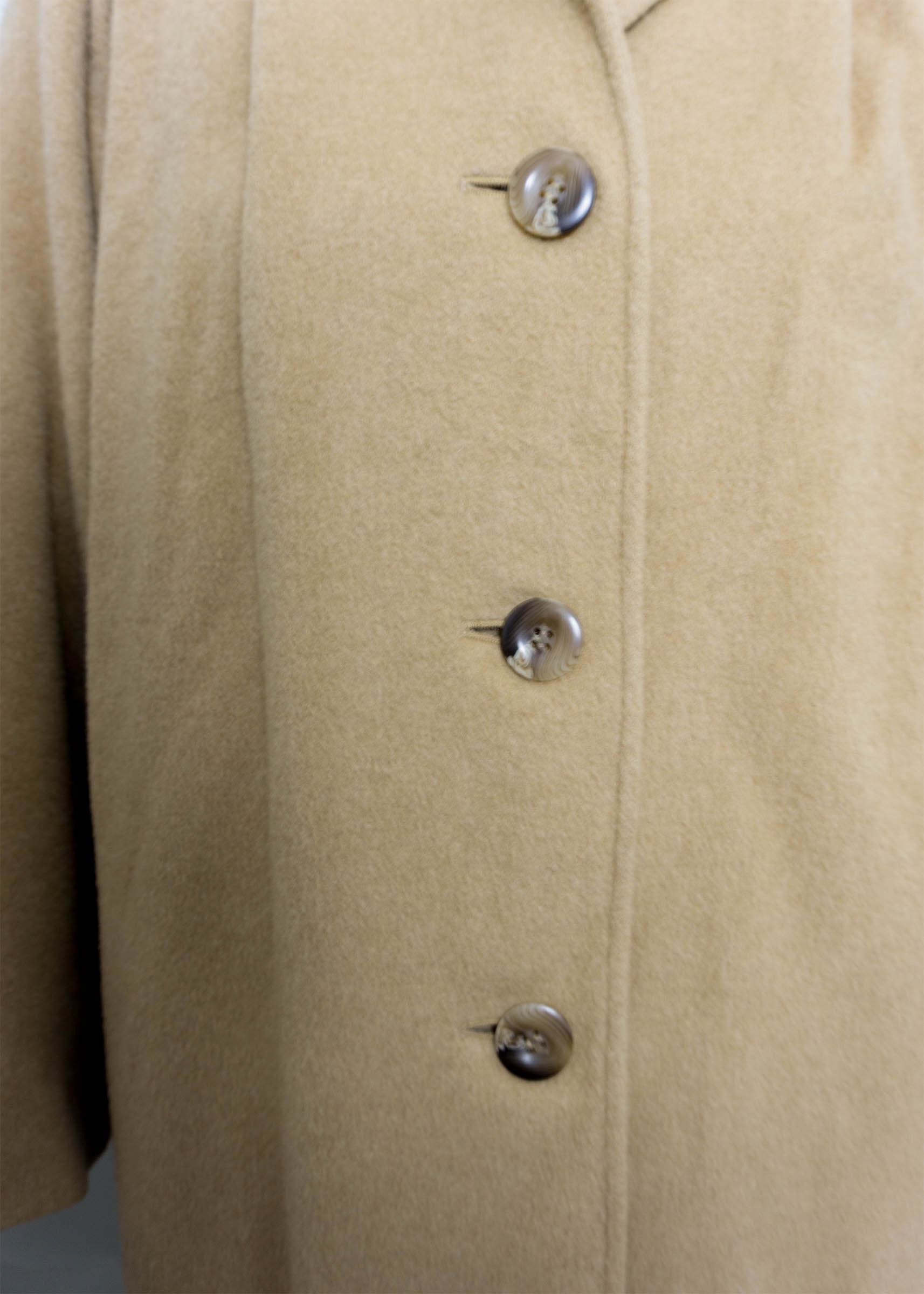 Vintage Camel Hair Overcoat: Pleated Long Coat, Size S/M - Etsy