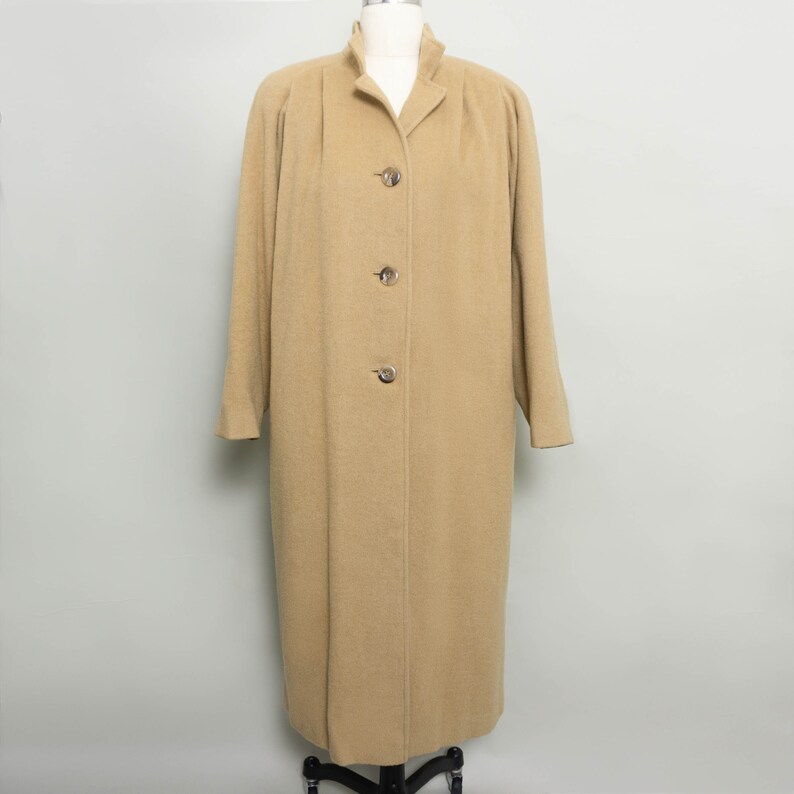 Vintage Camel Hair Overcoat: Pleated Long Coat, Size S/M - Etsy