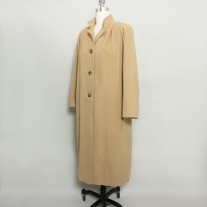 Vintage Camel Hair Overcoat: Pleated Long Coat, Size S/M - Etsy