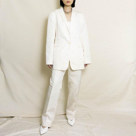 Buy Vtg RARE CALVIN Klein Pant Suit Ivory Cream White 34W US 12 2 Piece Single Breasted Blazer Sportcoat Minimalist Designer Online in India Etsy