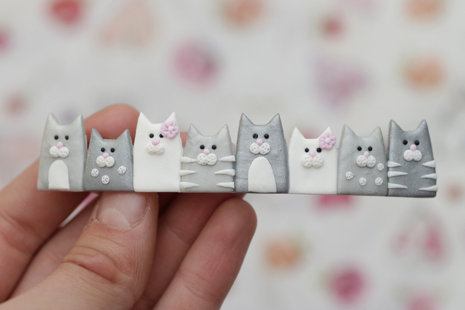 Cat Animal Barrette Polymer Clay Fimo Hair Clip Hairgrip Cute Crown ...