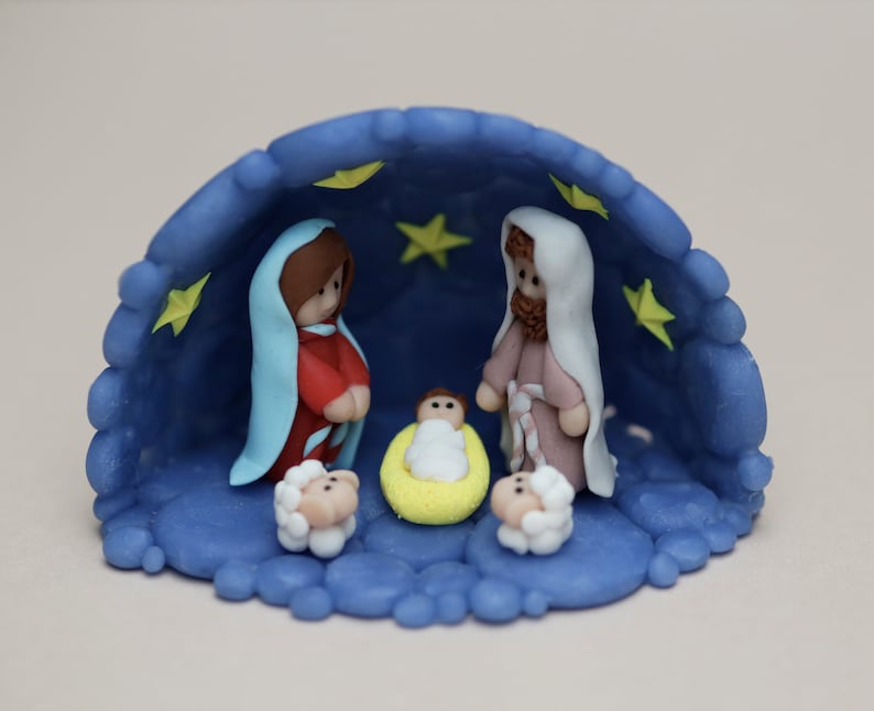 Christmas Nativity Set Polymer Clay Fimo Handmade Cute Special Virgin ...