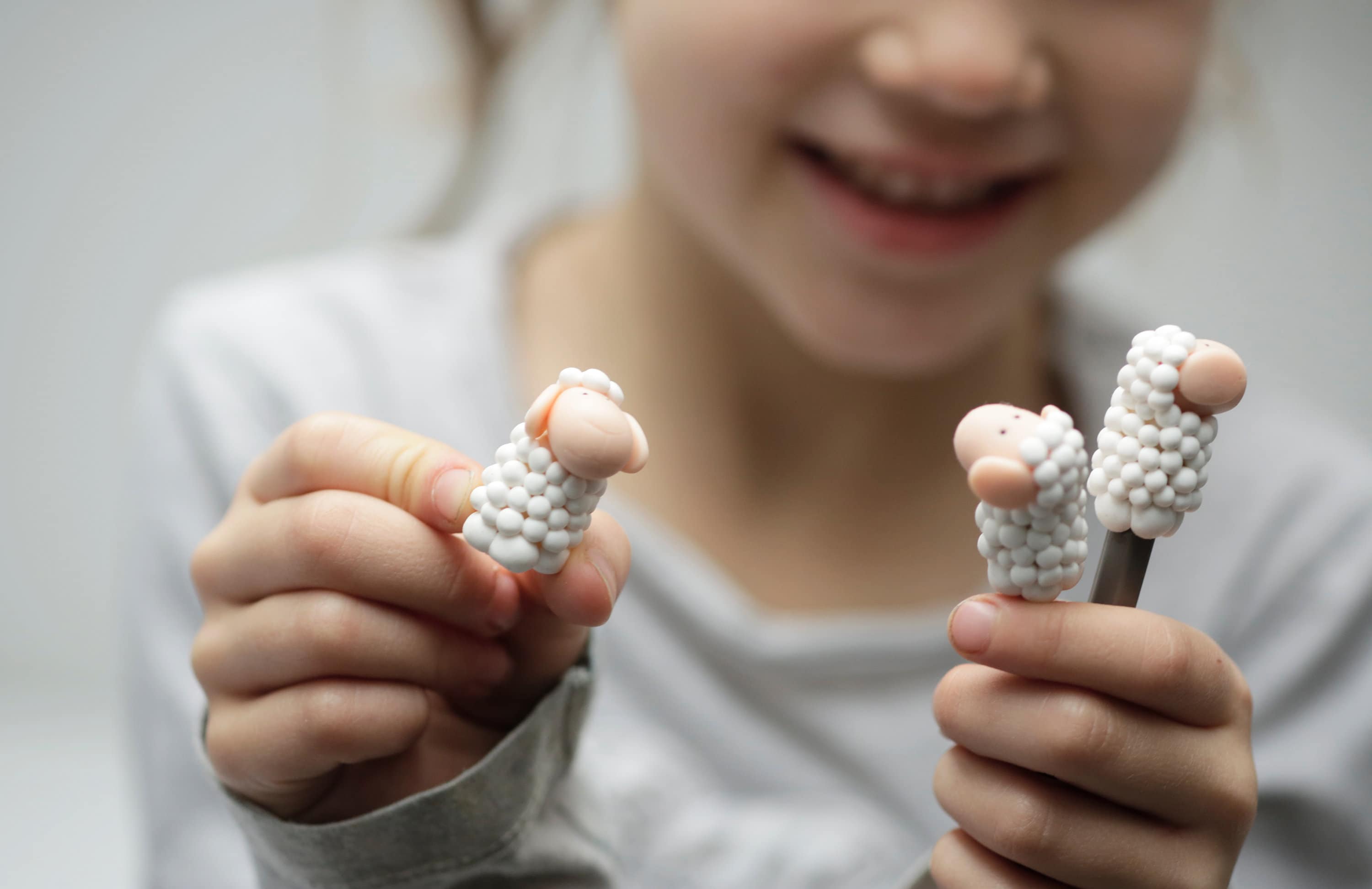 Animal Sheep Pen Topper Pencil Figurines for Pen Attachment Cup Polymer ...