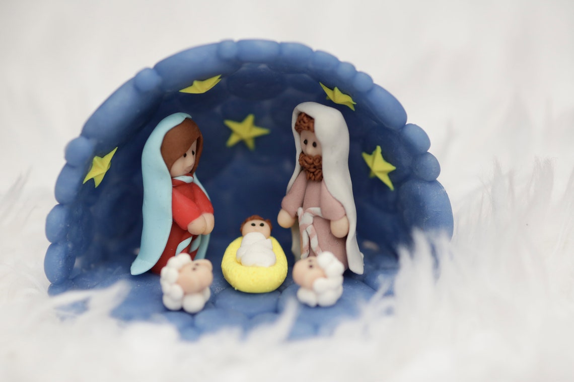 Christmas Nativity Set Polymer Clay Fimo Handmade Cute Special | Etsy