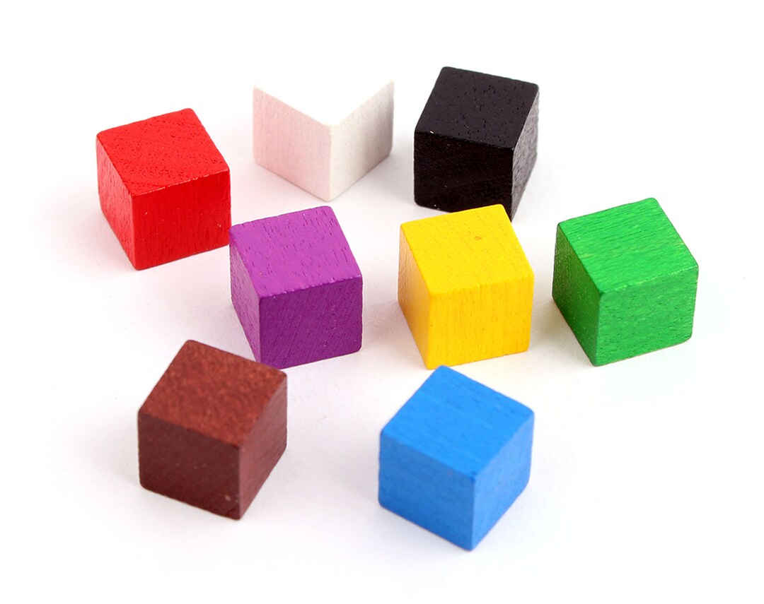 Wooden Cubes Classic 8mm 8 Color Options for Your Board Games / Pnp ...