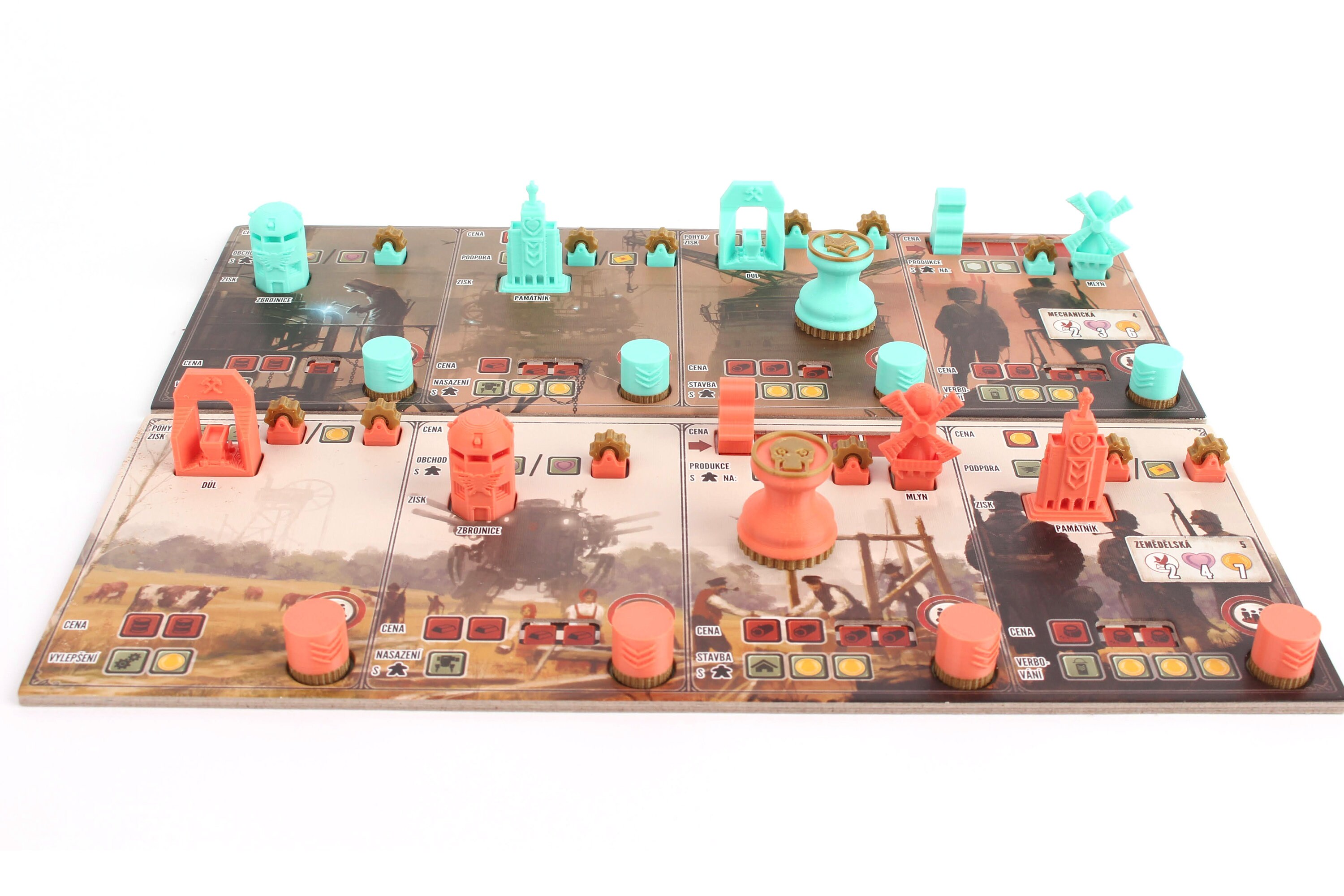 Scythe - 3D Buildings, Technology Cubes, Recruits and Action Tokens - Etsy