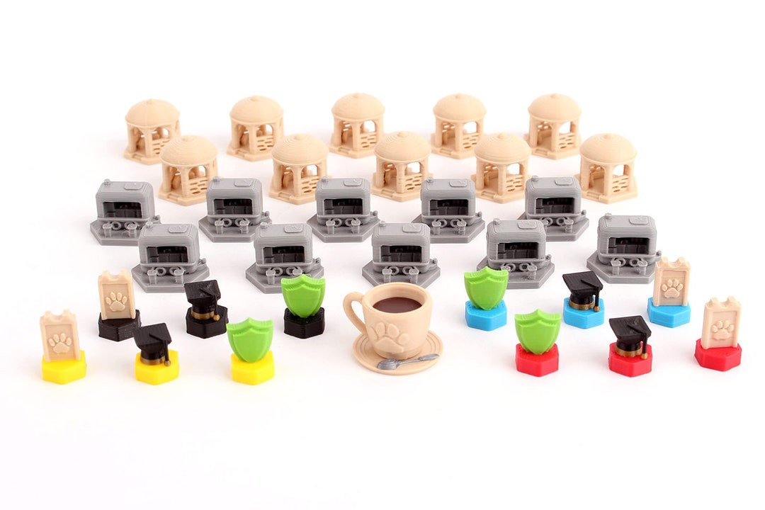 Ark Nova - Player Counters, Break Token, Kiosk and Pavilion Miniatures ...