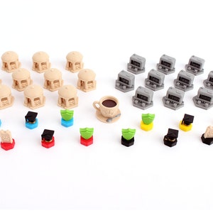 Ark Nova - Player Counters, Break Token, Kiosk and Pavilion Miniatures ...