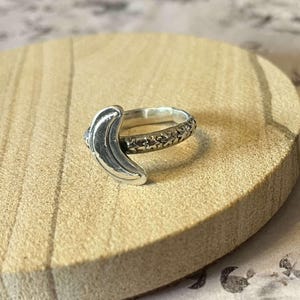 Moon and Stars Sterling Silver Ring, Gothic Birthday Gift, Celestial ...
