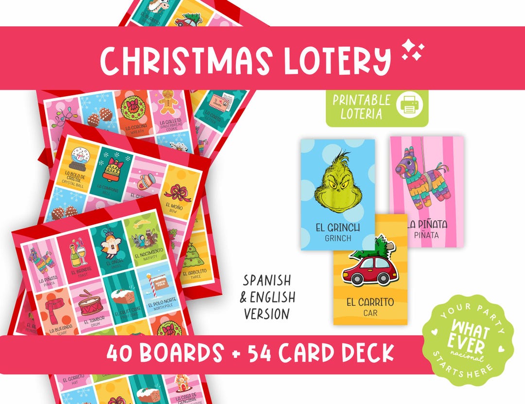 Christmas Lotery, Loteria Navideña, Christmas Bingo, Navidad, 40 Boards ...