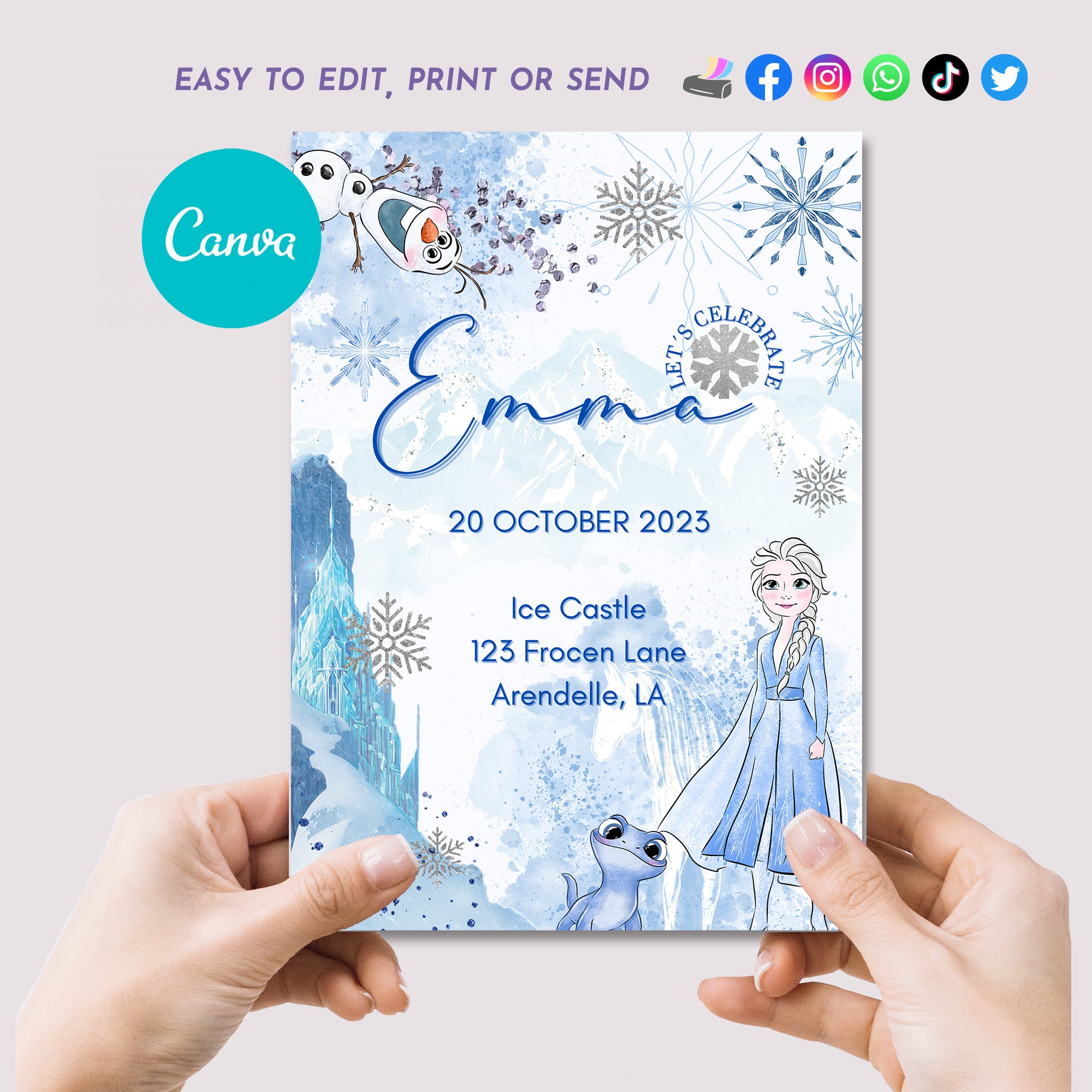 Disney Frozen Birthday Invitation Blank