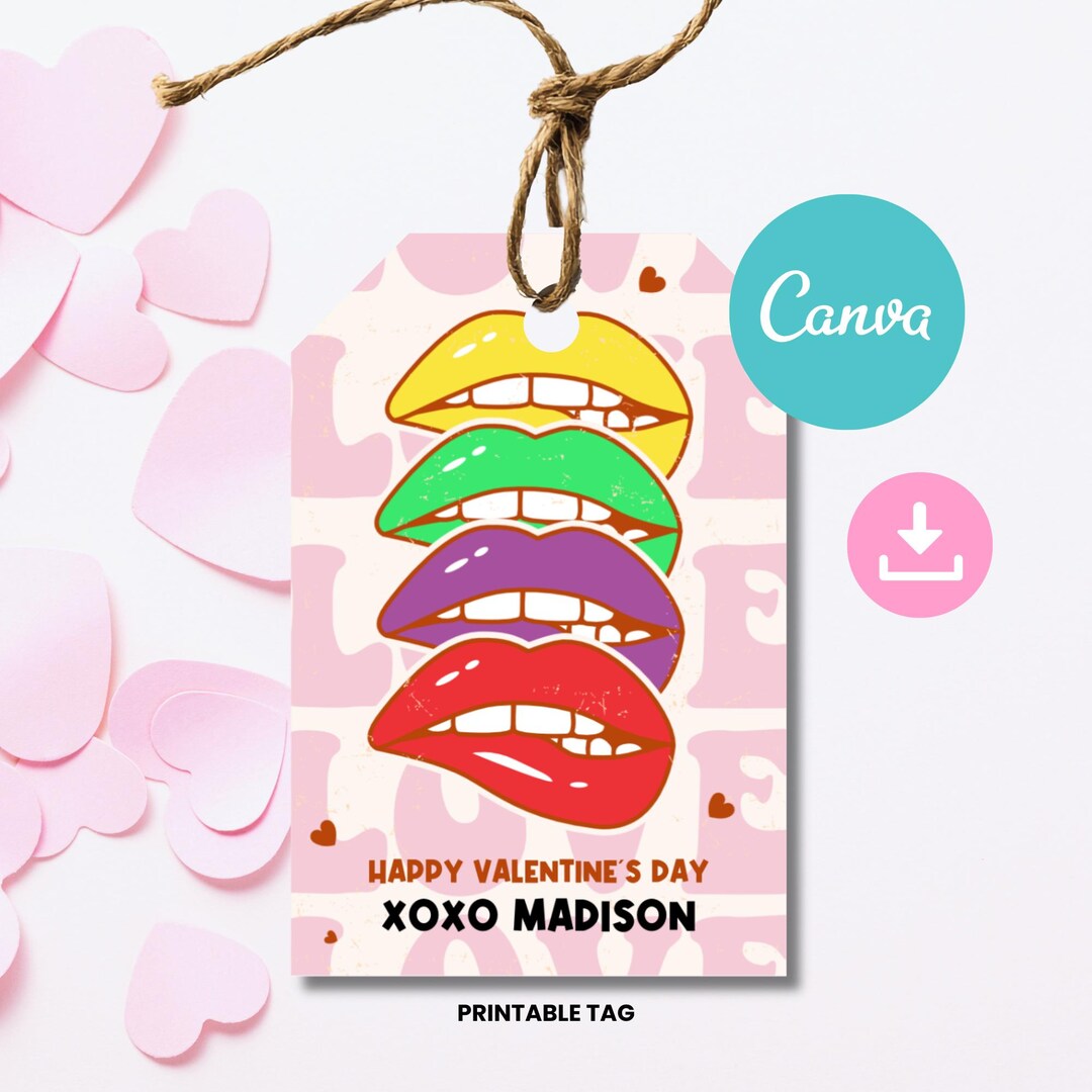 EDITABLE Valentine Gift Tags, Printable Valentine Tag, Valentines Gift ...