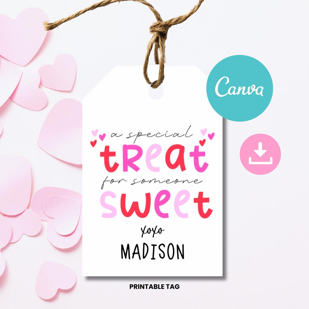 EDITABLE Valentine Gift Tags, Printable Valentine Tag, Valentines Gift ...