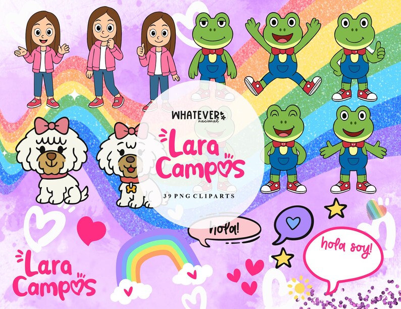 Lara Campos Clipart Set | 39 PNG Digital Stickers | Rhenné the Frog ...
