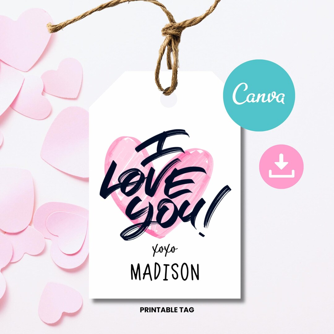 EDITABLE Valentine Gift Tags, Printable Valentine Tag, Valentines Gift ...