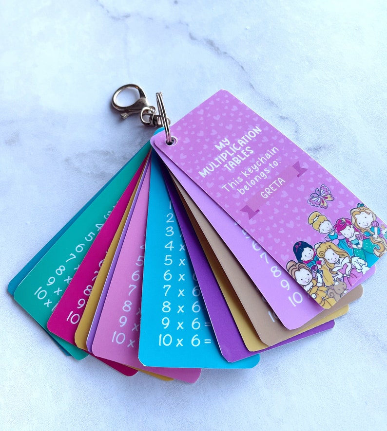 Multiplication Tables for Keychain, Princesses, Mathematics, Princesses ...