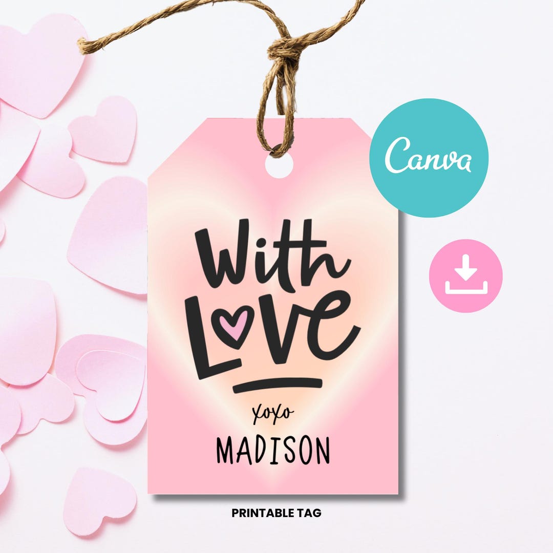 EDITABLE Valentine Gift Tags, Printable Valentine Tag, Valentines Gift ...