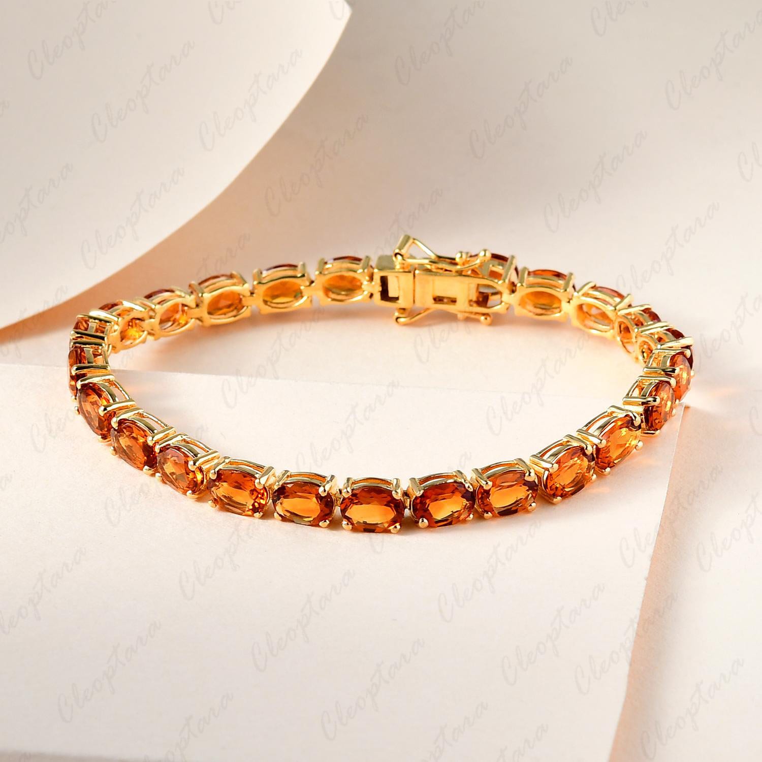 Madeira Citrine Tennis Bracelet Minimal Oval Cut Citrine Line - Etsy