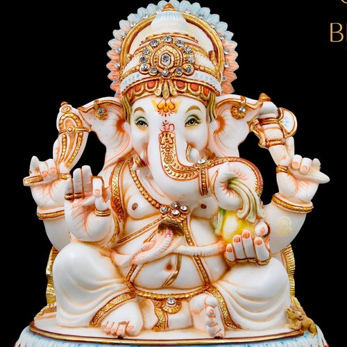 Ganesha Statue Ganesh Statue 11 Cultured Marble Lord - Etsy