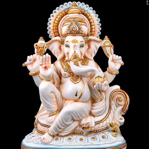 Ganesha Statue Ganesh Statue 11 Cultured Marble Lord - Etsy