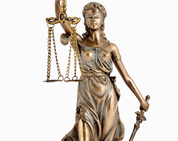 Justice Lady Statue 20 Cm Bonded Bronze, the Goddess of Justice and Law ...