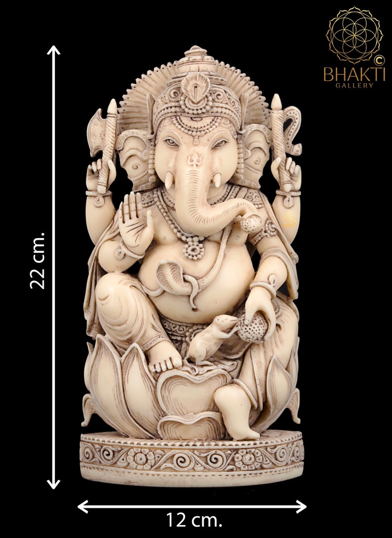 Ganesha Statue Ganesh Statue 22 CM Ivory Finished Dust - Etsy