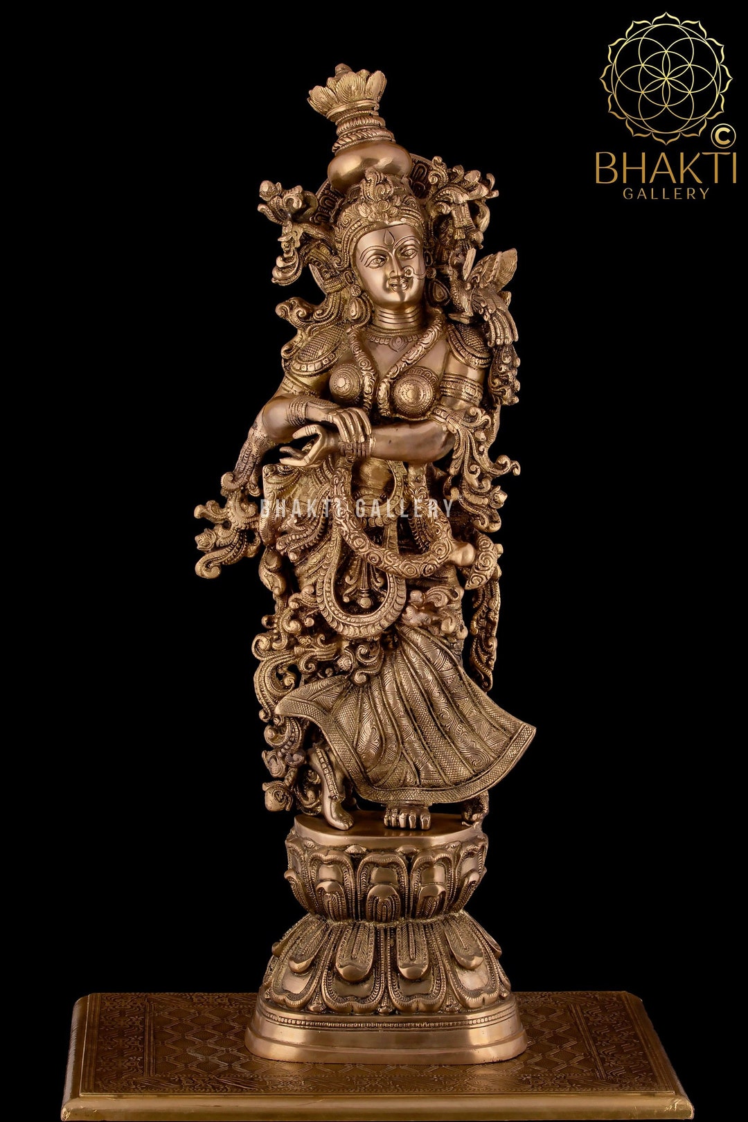 Brass Radha Statue Large, 75 Cm Big Large Size Antique Finish Brass ...