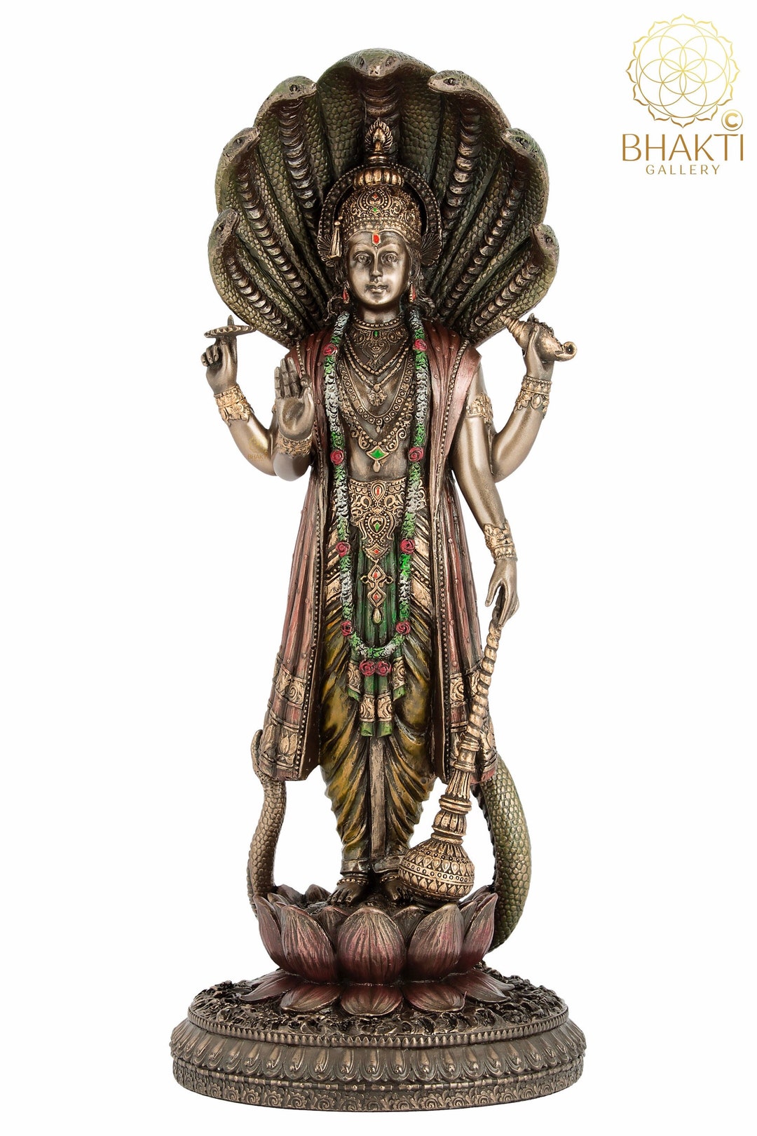 Lord Vishnu Statue, 31 Cm Bonded Bronze Standing Vishnu Idol, Hindu God ...