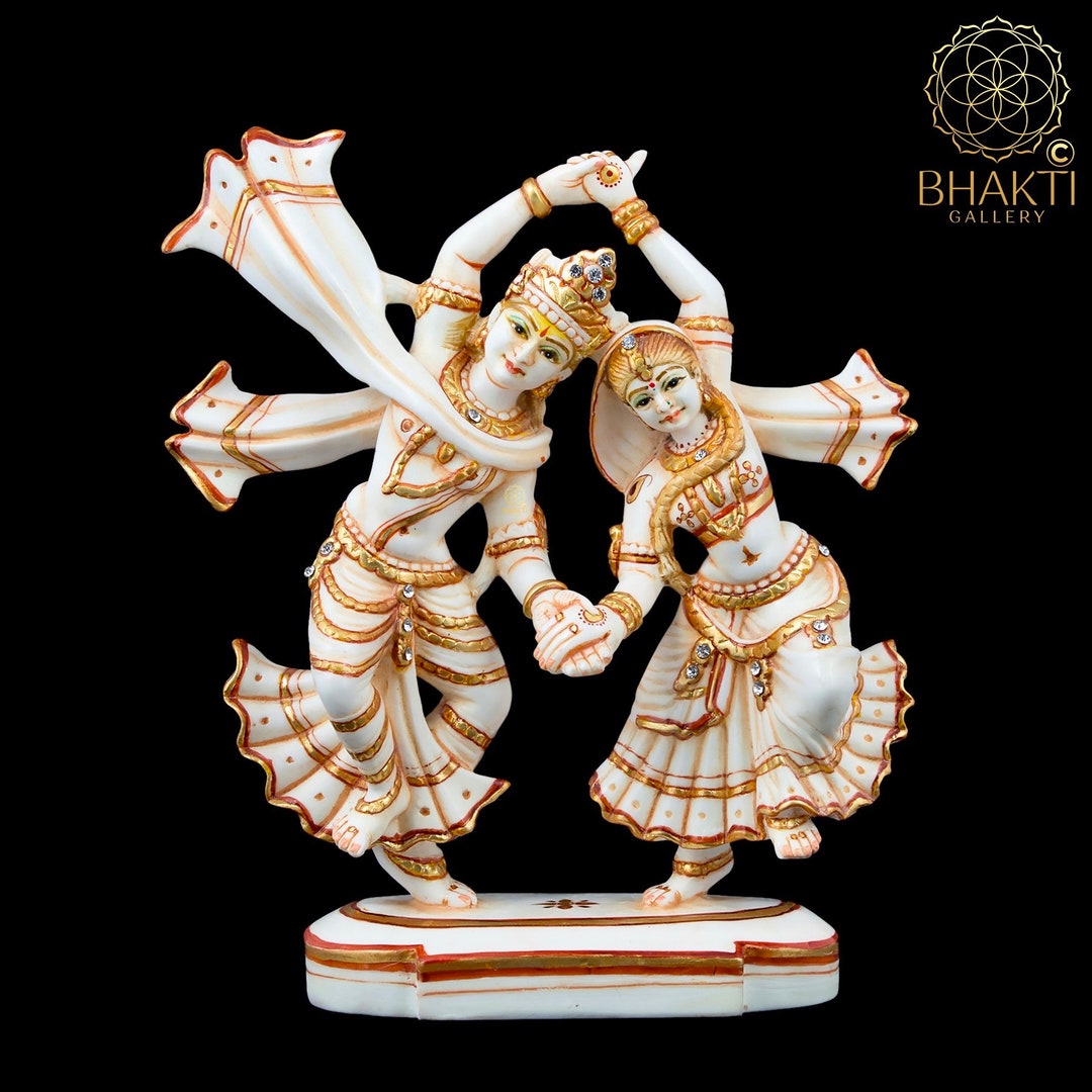 Dancing Radha Krishna Idol 24 Cm Cultured Marble Radha - Etsy