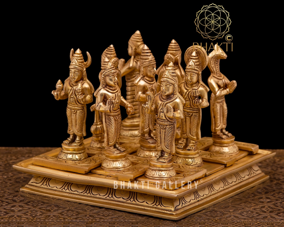 Brass Navgrah Statue Set, 9 Nav Grah Brass Statues, Navagrah Statues in ...
