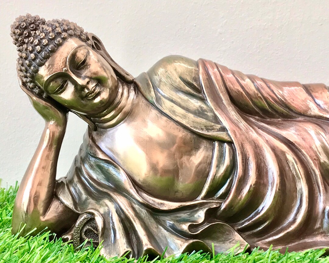 Resting Buddha Statue, 31 Cm Bonded Bronze Lord Buddha Sclupture ...