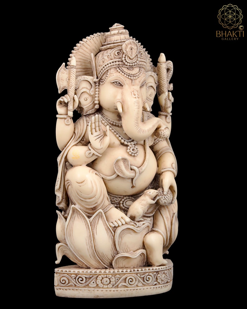 Ganesha Statue Ganesh Statue 22 CM Ivory Finished Dust - Etsy