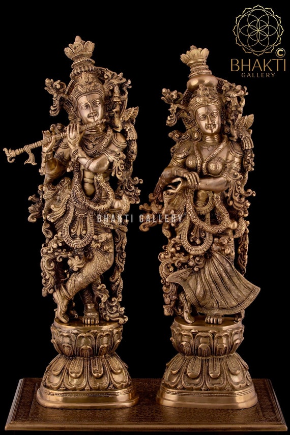 Brass Radha Krishna Statue Large Big Radha Krishna Figure - Etsy