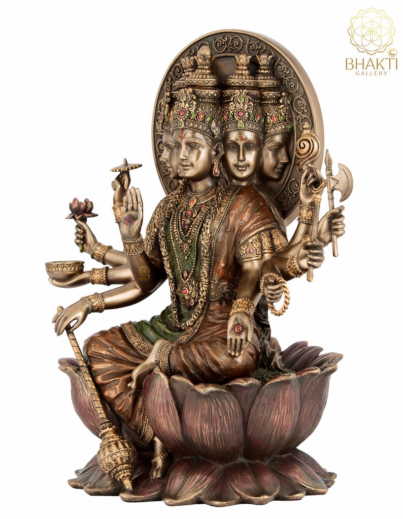Gayatri Statue 26 Cm Bonded Bronze Goddess Gayatri Statue - Etsy