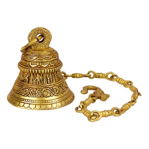 Brass Hanging Bell, 81 Cm Long Hanging Brass Bell With Chain, Hanging ...